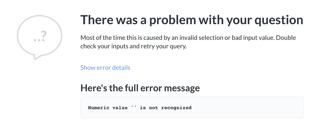 Numeric Value Is Not Recognized Get Help Metabase Discussion