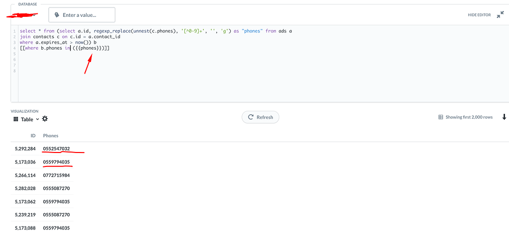 How use multiple search in variable - Get Help - Metabase Discussion