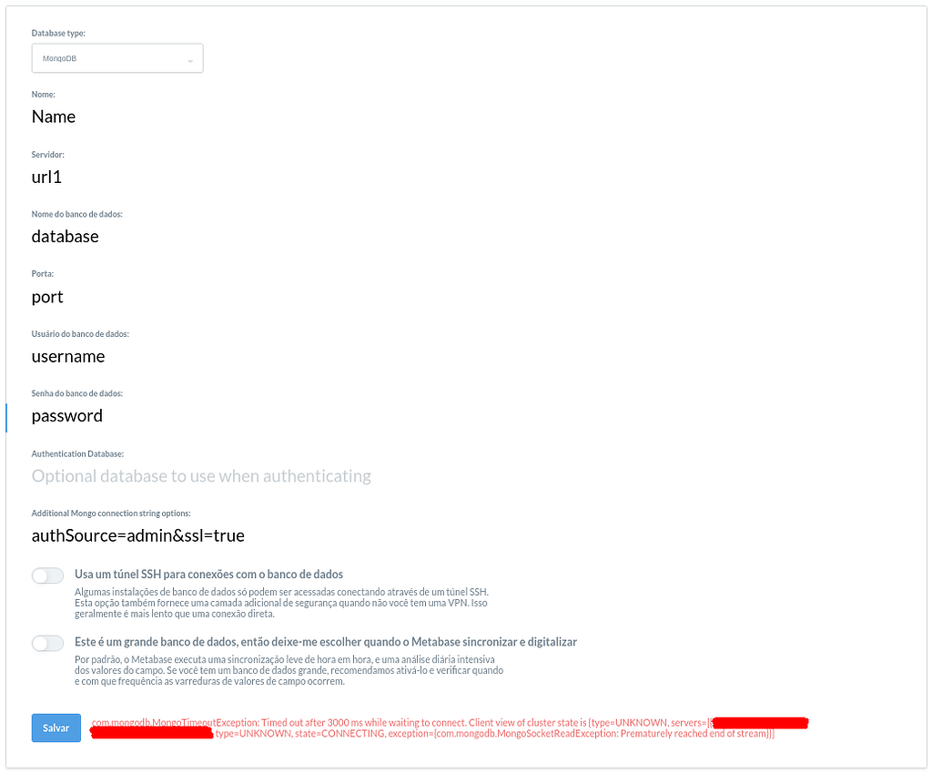 Connecting MongoDB to Metabase with self-signed certificate - Get Help ...