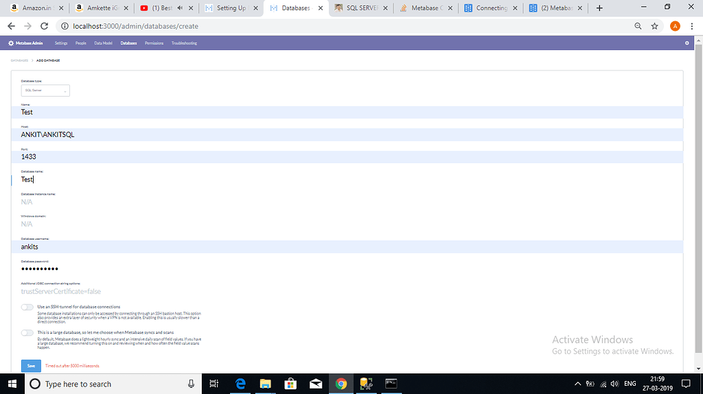 Problem Related To Sql Server Connection Metabase Discussion