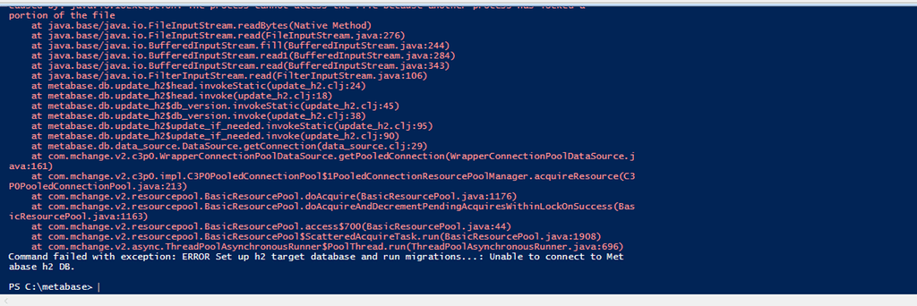 Migrate to PostgreSQL from H2 - ERROR Set up h2 target database - Metabase Discussion