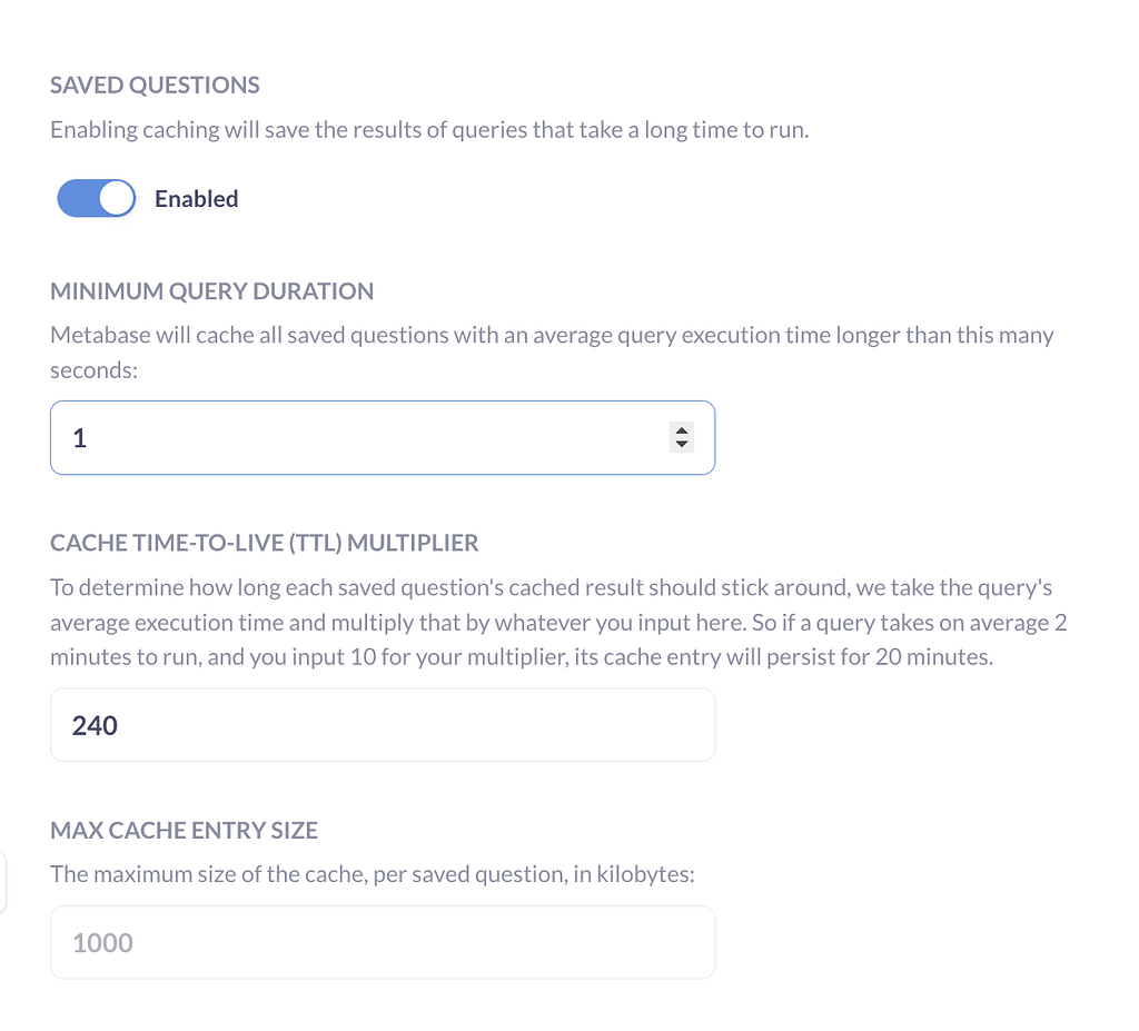 Cache config not taking effect - Get Help - Metabase Discussion