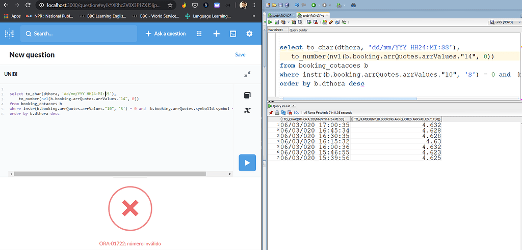 Same Query but error report - Get Help - Metabase Discussion