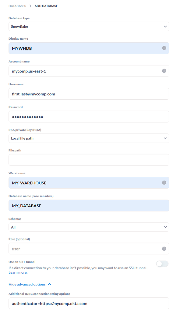 Metabase Snowflake authenticator to Okta - Has anyone successfully got this working? - Get Help ...