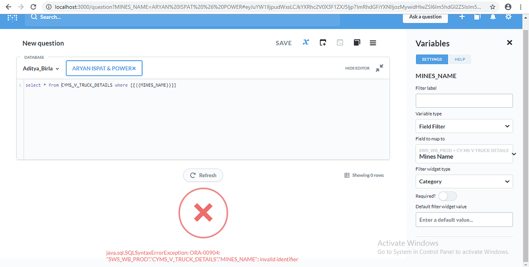Filter Not Working With Oracle Database Get Help Metabase Discussion