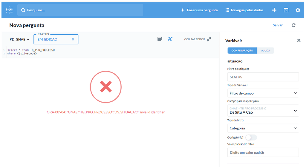 Error building questions with Oracle Database - Get Help - Metabase Discussion