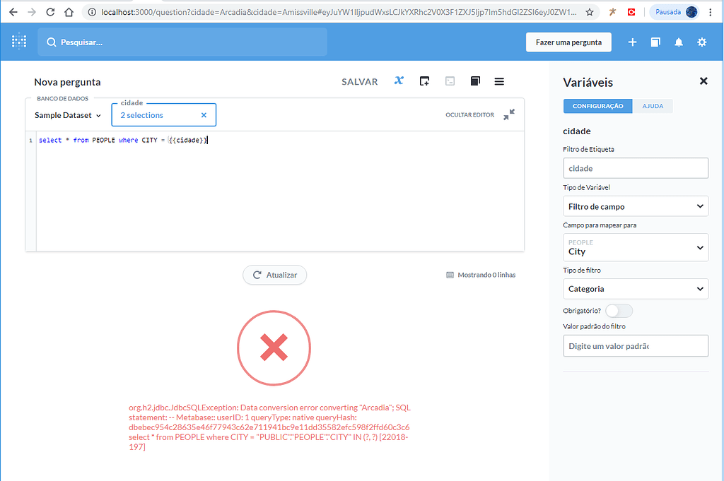 Error Using Variables - Get Help - Metabase Discussion