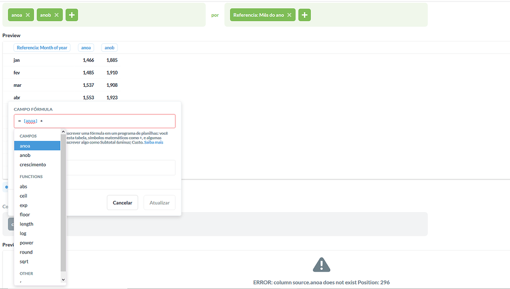 Error On Use Summarized Column On Custom Column Bug Reports Metabase Discussion