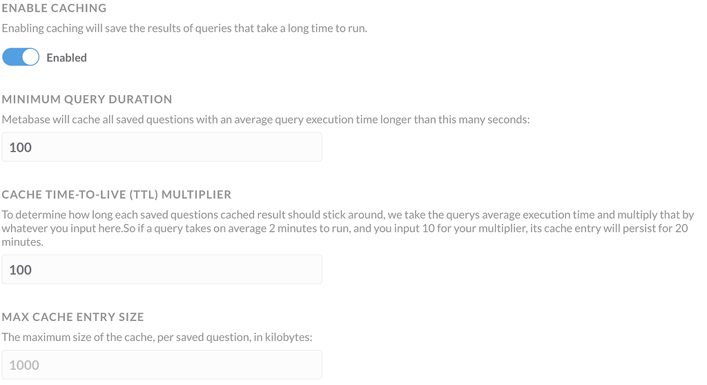 Caching is not working - FAQ - Metabase Discussion
