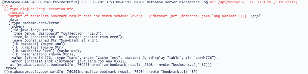 Bookmarking a question stops loading Metabase UI - Bug reports - Metabase Discussion