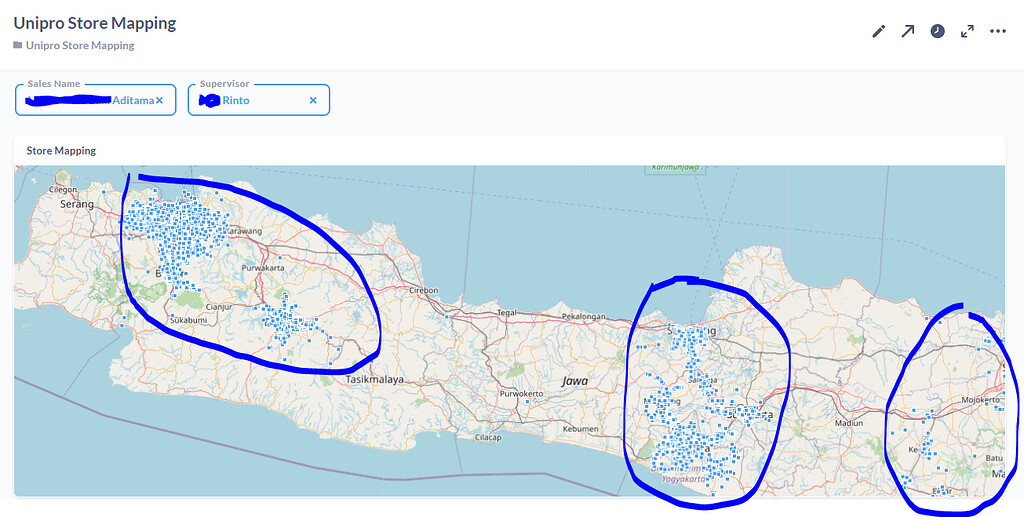 Map Visualization shows different data in dashboard and in question ...