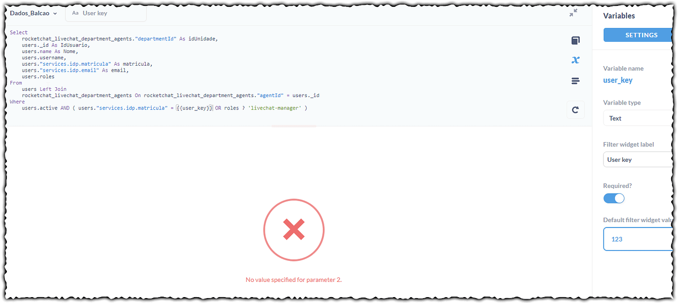 Problem On Query With Parameter And Postgres JSONB Column Metabase