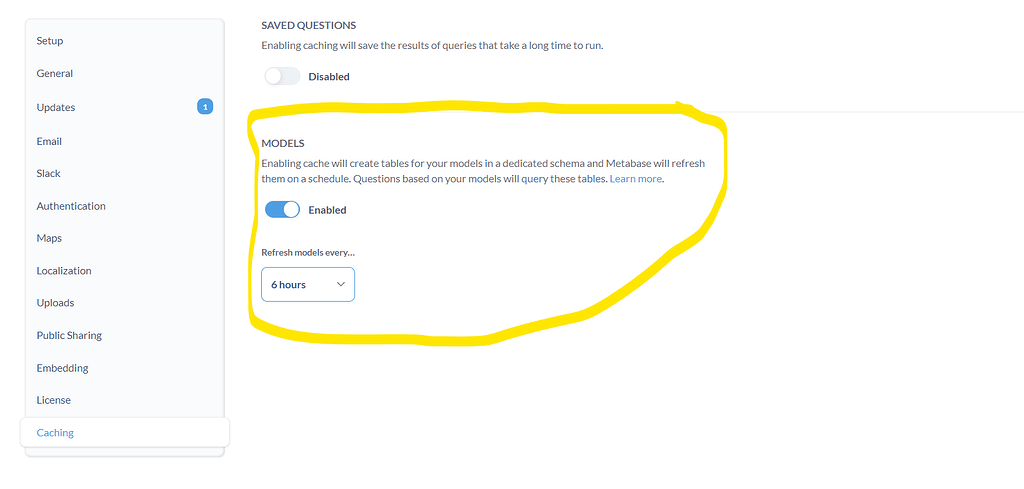 Where is model caching cron schedule in the new update - Bug reports - Metabase Discussion