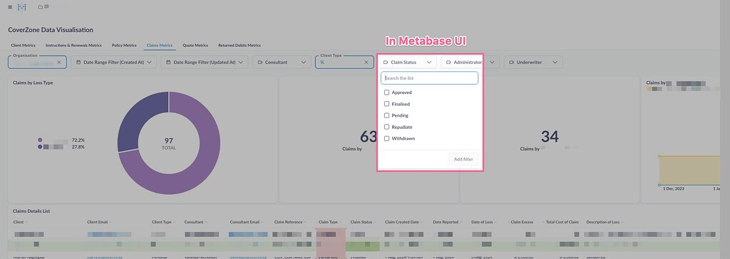 Dropdown filters display as text fields once embedded - Get Help - Metabase Discussion