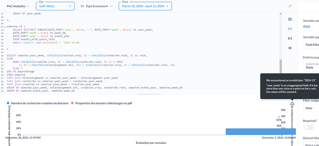 Date filter error - Bug reports - Metabase Discussion