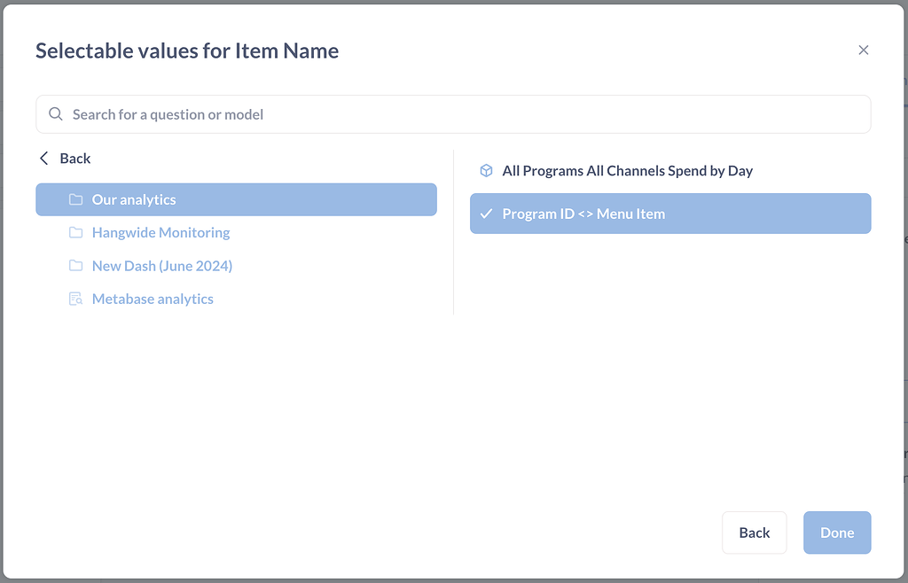 How to filter values in a dropdown list - Metabase Discussion