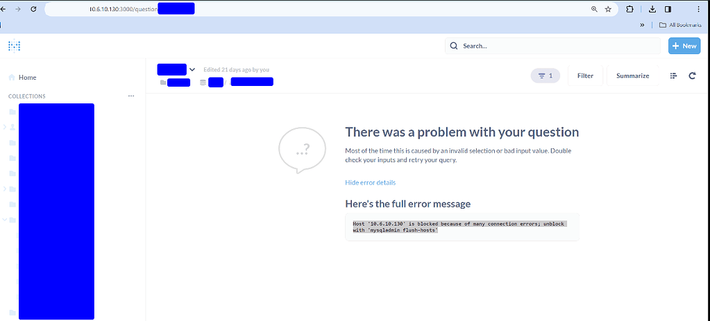 There was a problem with your question - Get Help - Metabase Discussion