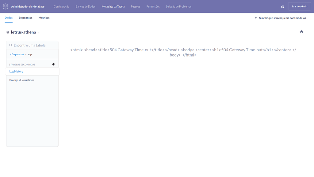Metabase Admin Database Schema - AWS Athena - 504 Gateway Time-out - Get Help - Metabase Discussion