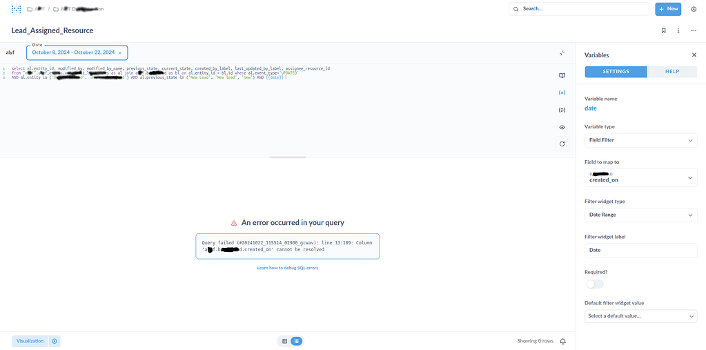 Metabase filter error column cannot be resolved - Get Help - Metabase Discussion