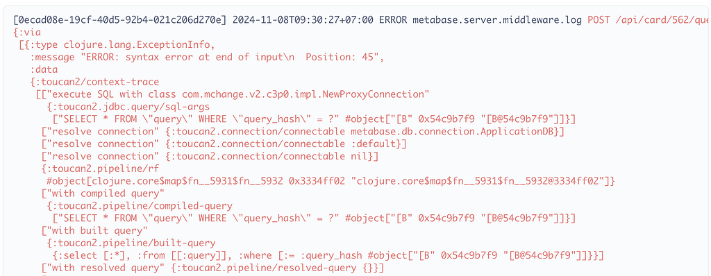 Error Query After Migrating Metabase Appdb Get Help Metabase Discussion