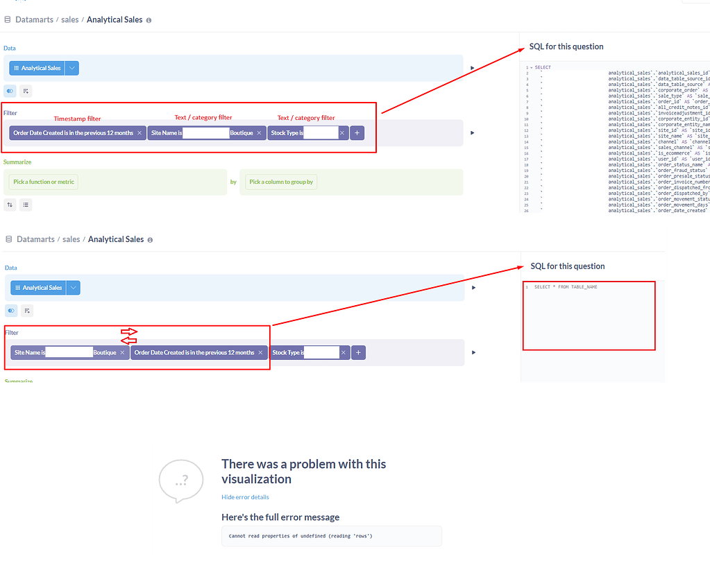 Query builder SQL gets empty (Cannot read properties of undefined (reading 'rows')) - Bug ...