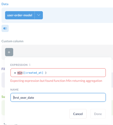 Why can't I use min expression for custom columns? - Get Help - Metabase Discussion