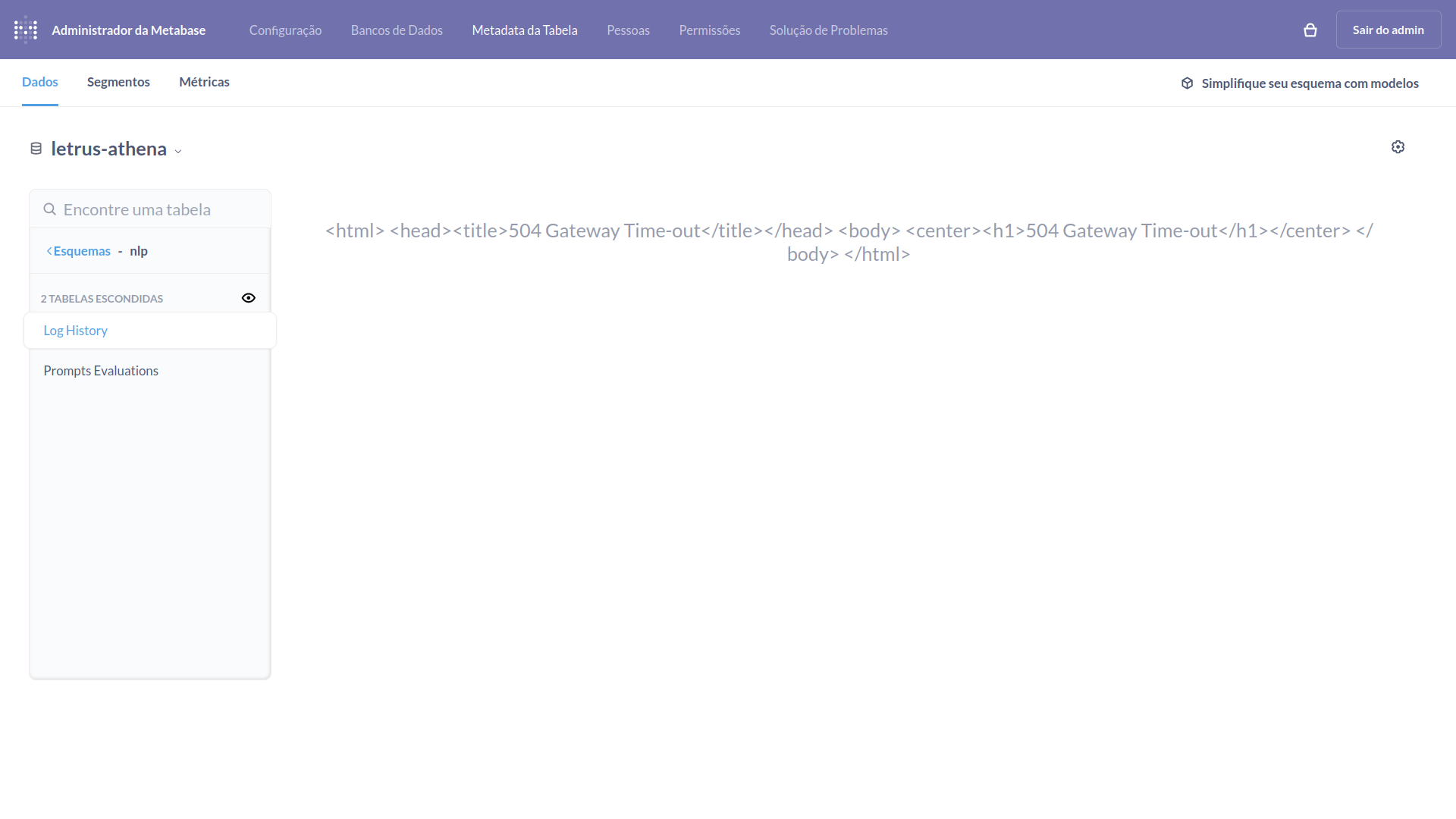Metabase Admin Database Schema Aws Athena 504 Gateway Time Out Get Help Metabase Discussion 8068