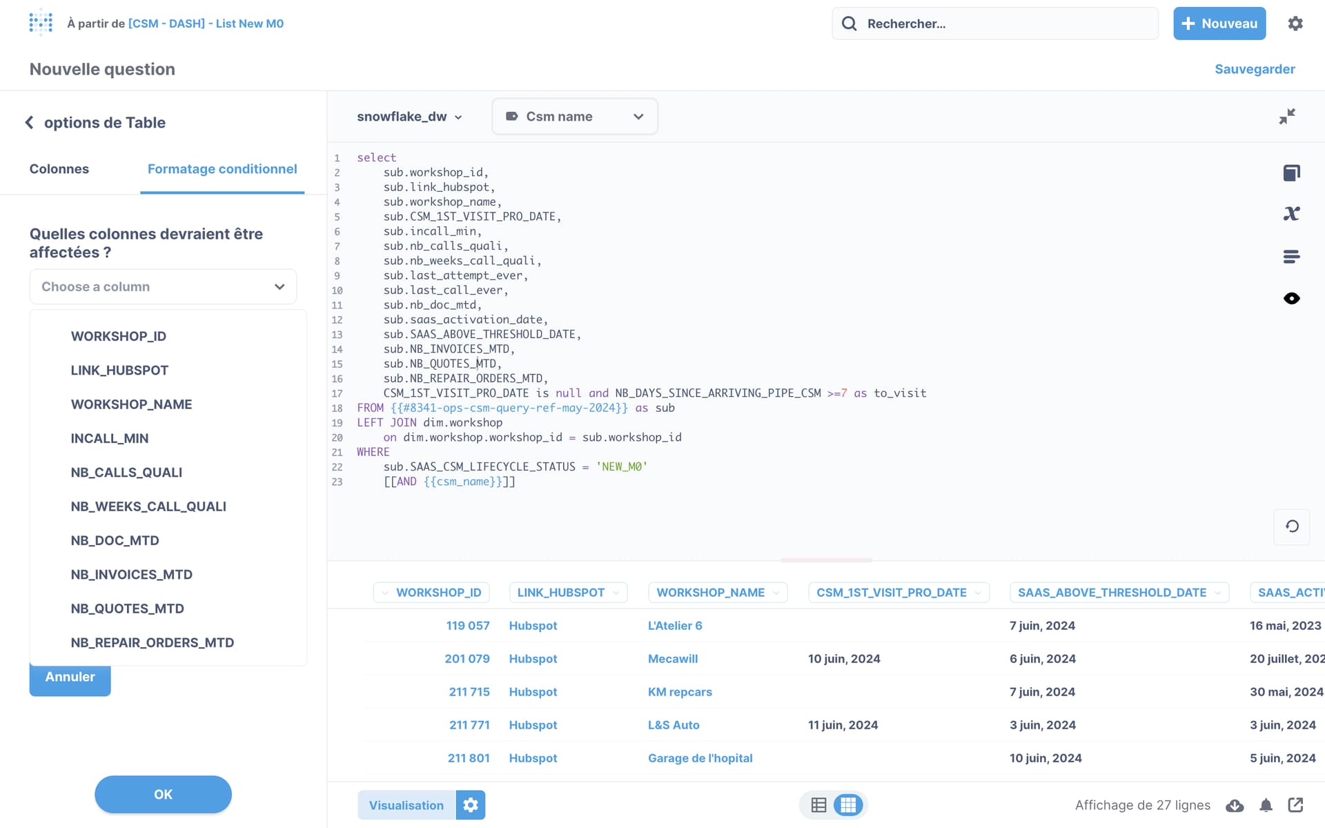 Metabase Does Not Show All Possible Columns In Conditional Formating Bug Reports Metabase