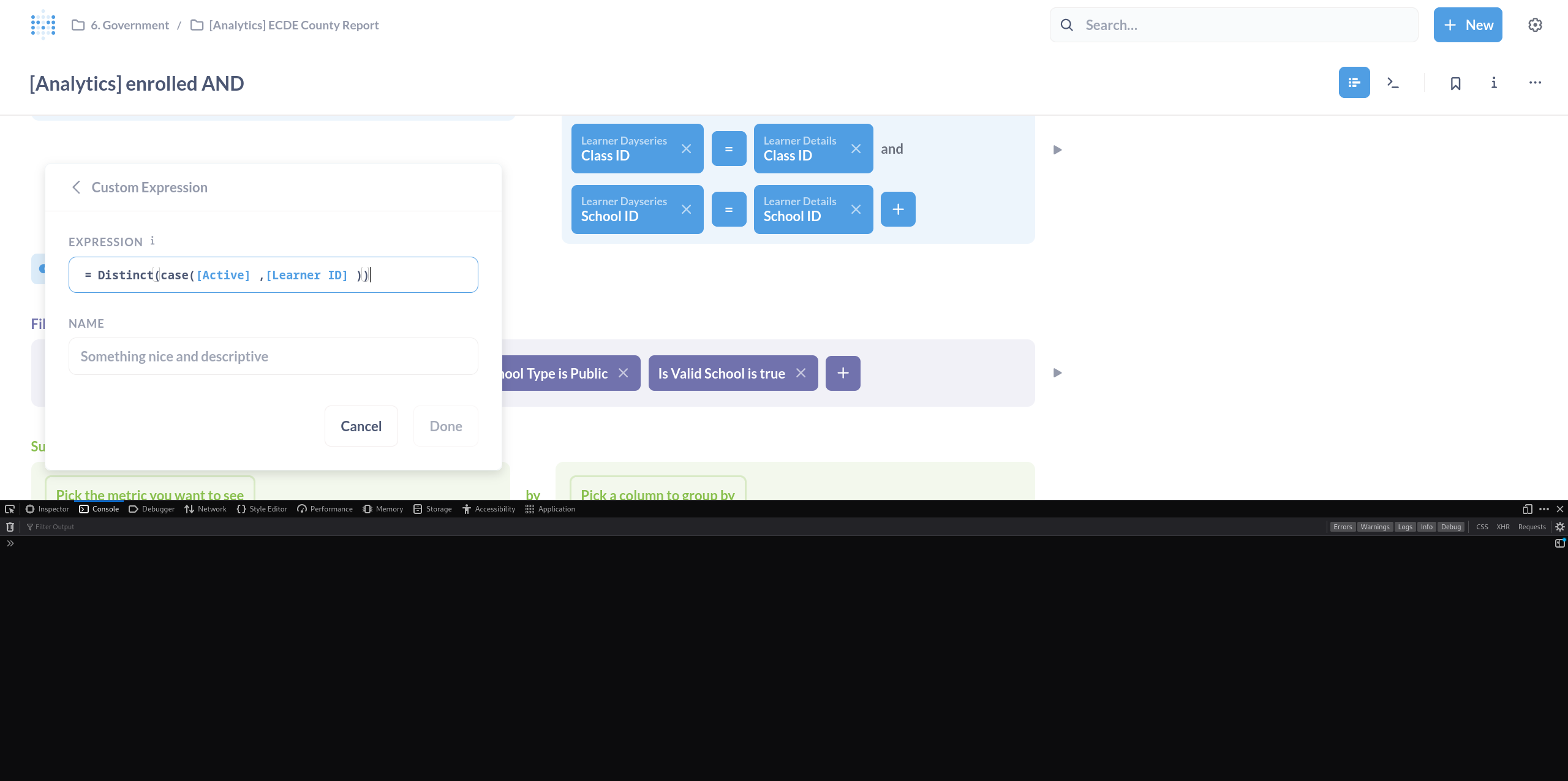 Crash during custom expression summarization - Bug reports - Metabase Discussion