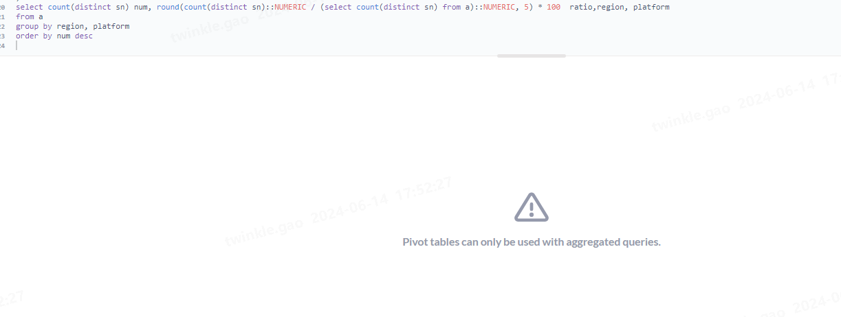 Pivot tables can only be used with aggregated queries - Metabase Discussion