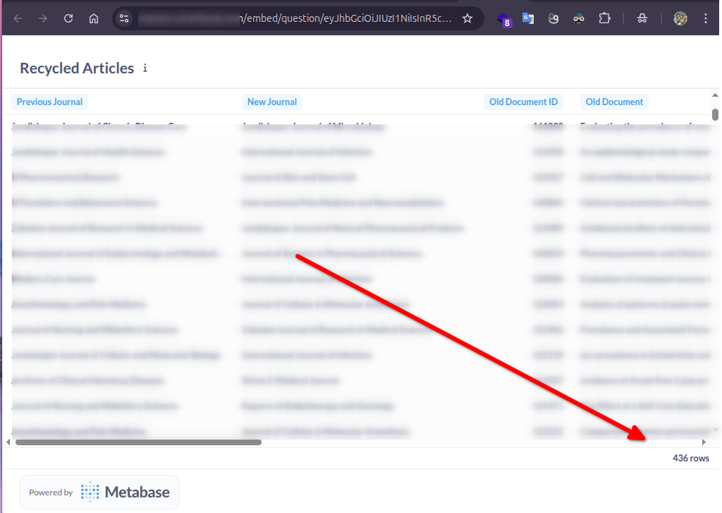 Pagination missing in embedded questions after upgrade to v0.56.4 - Get Help - Metabase Discussion